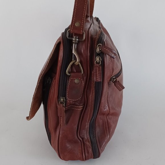 ZHHZ | Bags | Zhhz Leather Briefcaselaptop Bag With Adjustable Shoulder ...